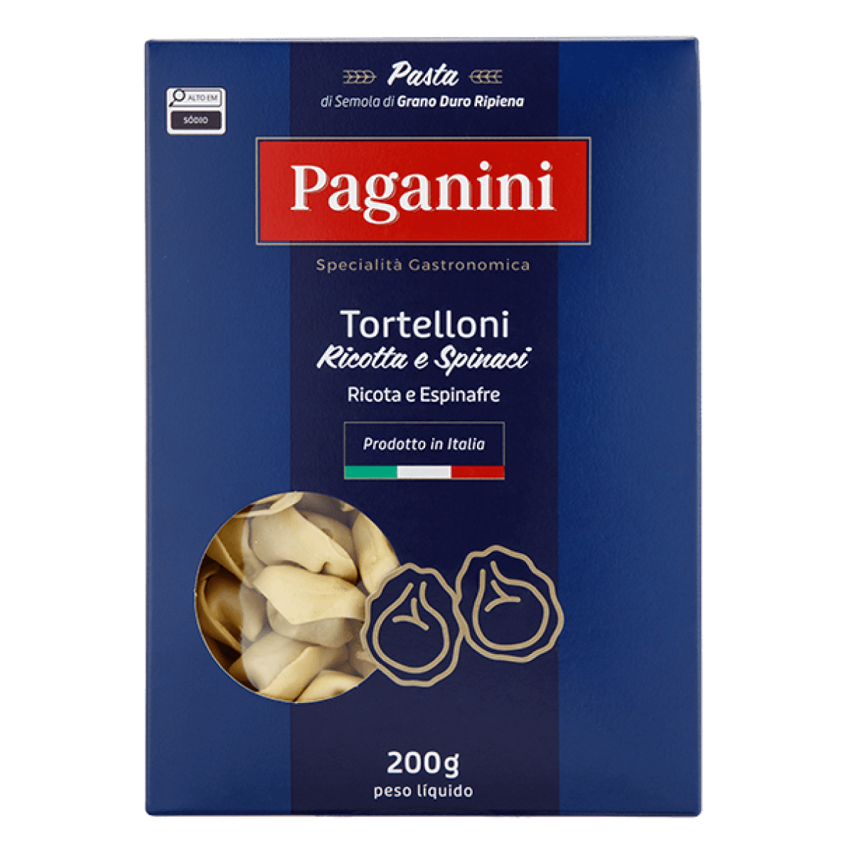 Tortelloni De Ricota E Espinafre Paganini 200 G
